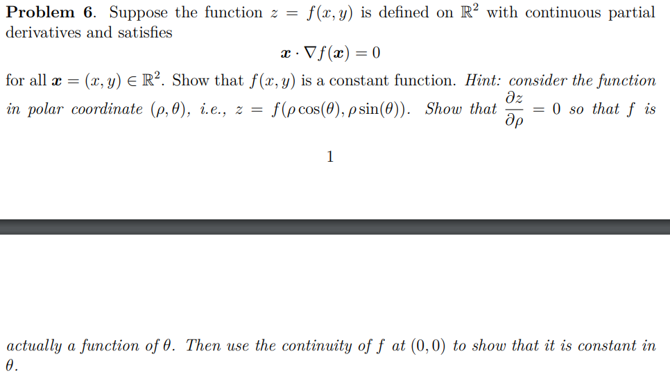 Solved Problem 6. ﻿Suppose the function z=f(x,y) ﻿is defined | Chegg.com