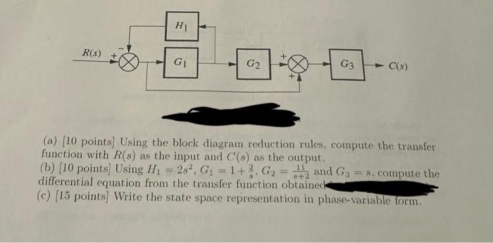 Solved (a) [10 points] Using the block diagram reduction | Chegg.com