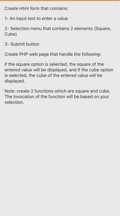 Solved Create Html form that contains: 1- An input text to | Chegg.com