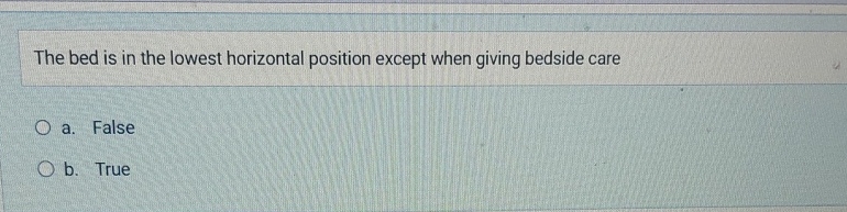 Solved The bed is in the lowest horizontal position except | Chegg.com