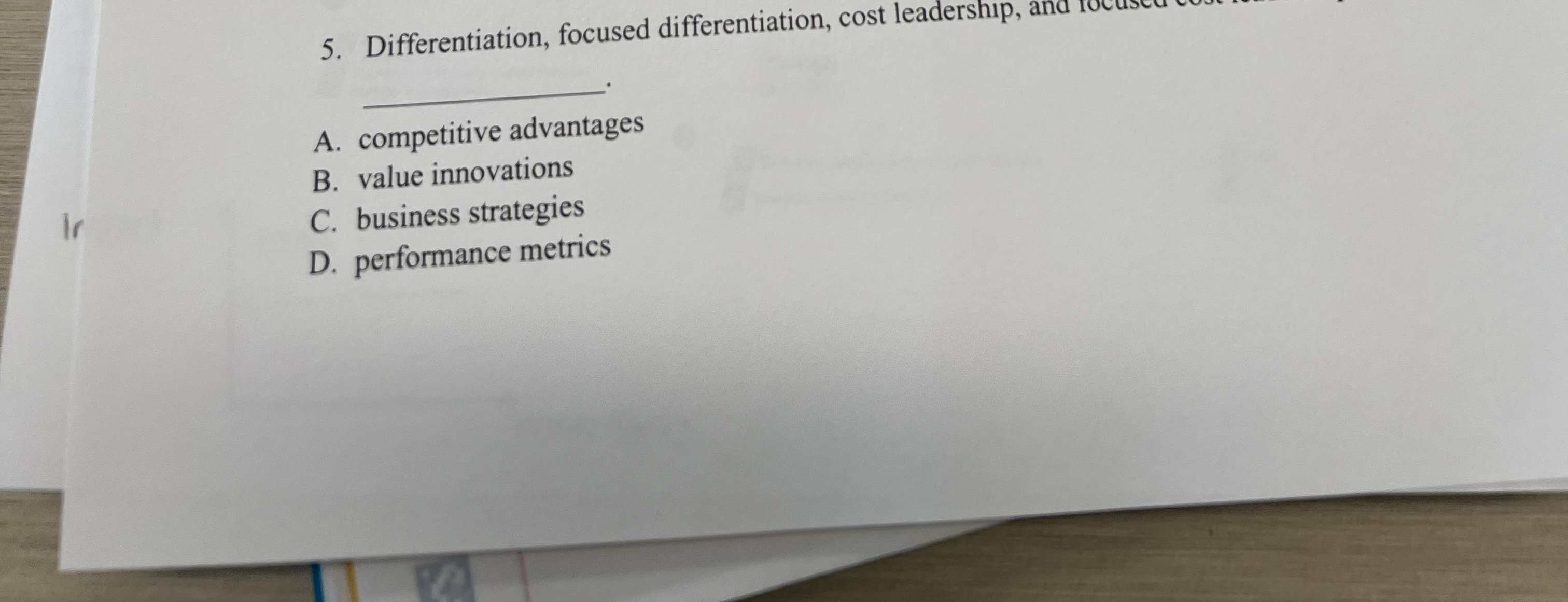 Solved Differentiation, focused differentiation, cost | Chegg.com