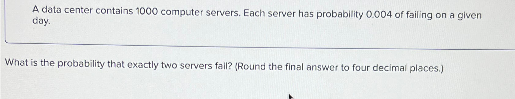 Solved A data center contains 1000 ﻿computer servers. Each | Chegg.com