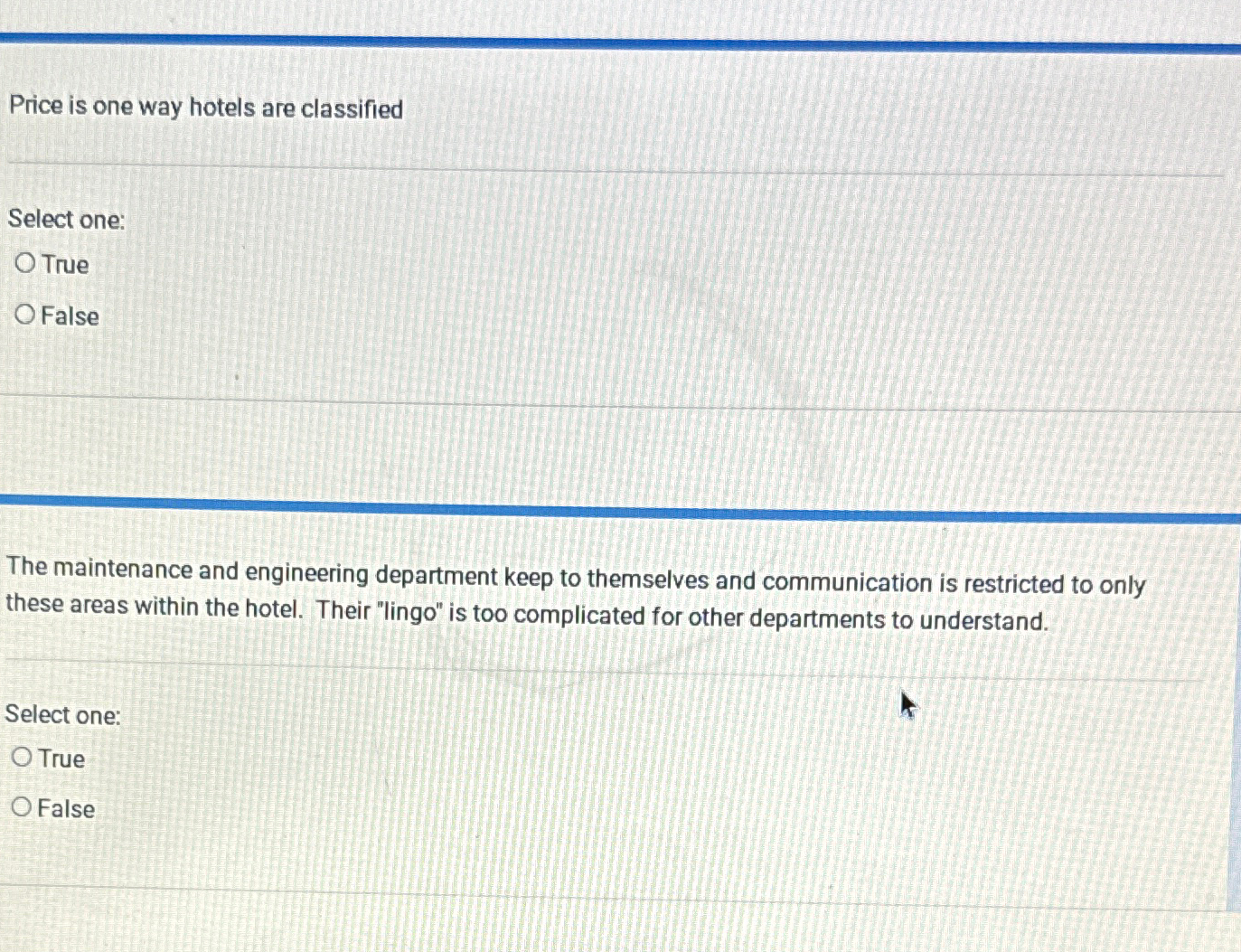 Solved Price is one way hotels are classifiedSelect | Chegg.com