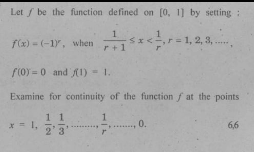 Solved Let f ﻿be the function defined on 0,1 ﻿by setting | Chegg.com