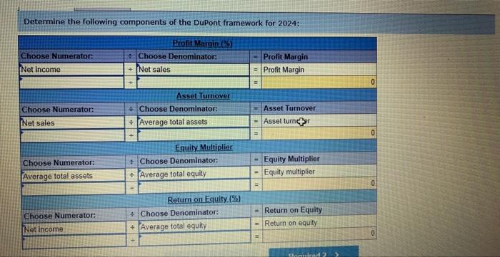 Solved Determine the following components of the DuPont | Chegg.com