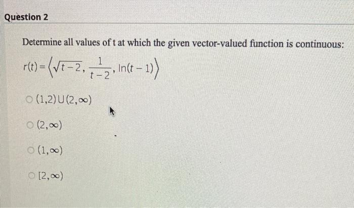 Solved Determine all values of t at which the given | Chegg.com
