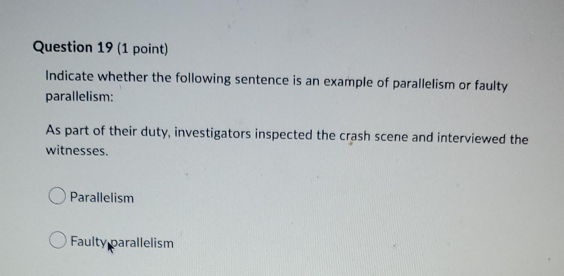 Question 18 (1 point) Indicate whether the following | Chegg.com
