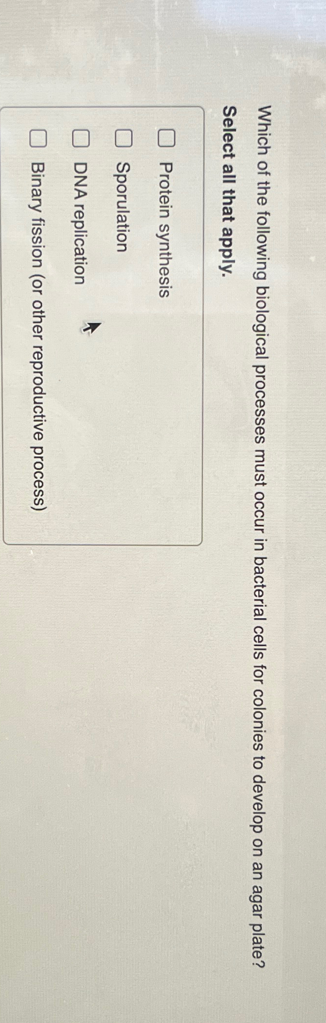 Solved Which of the following biological processes must | Chegg.com