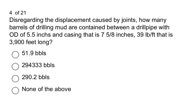 Solved 4 of 21 Disregarding the displacement caused by | Chegg.com