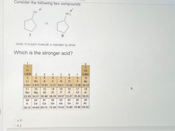 Solved Consider the following two compounds: Adicic H in | Chegg.com