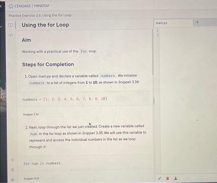 Solved Steps for Completion 1. Open main.py and declare a | Chegg.com