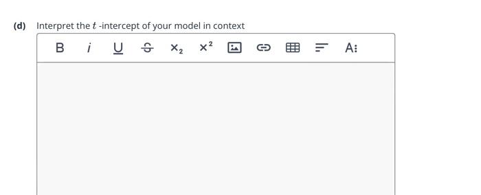 Solved (b) Interpret the gradient of vour model in context | Chegg.com