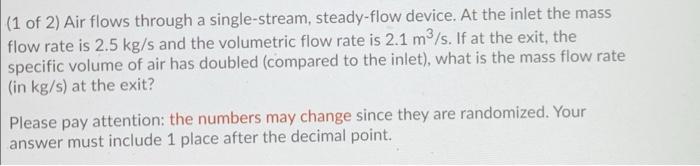 Solved (1 of 2) Air flows through a single-stream, | Chegg.com