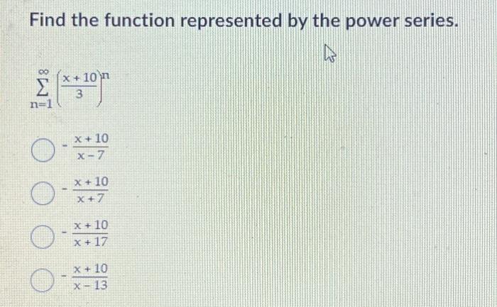 Solved Find the function represented by the power series. M8 | Chegg.com