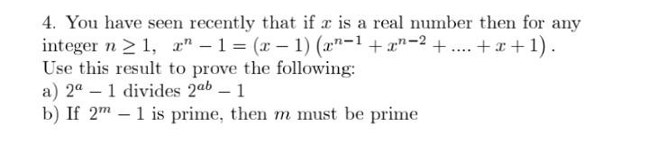 Solved 4. You have seen recently that if x is a real number | Chegg.com