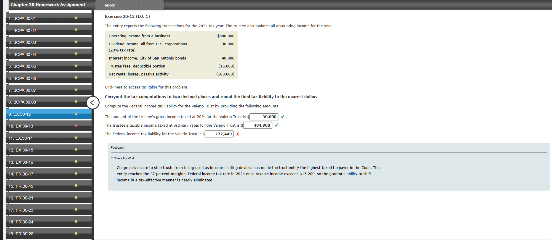 Exercise 30-12 (LO. 1) ﻿The entity reports the | Chegg.com