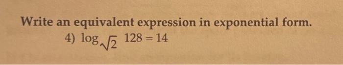 Solved Write an equivalent expression in exponential form. | Chegg.com