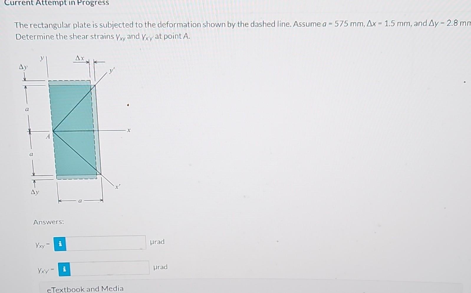 Solved The rectangular plate is subjected to the deformation | Chegg.com