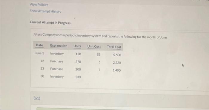 Solved View Policies Show Attempt History Current Attempt in | Chegg.com