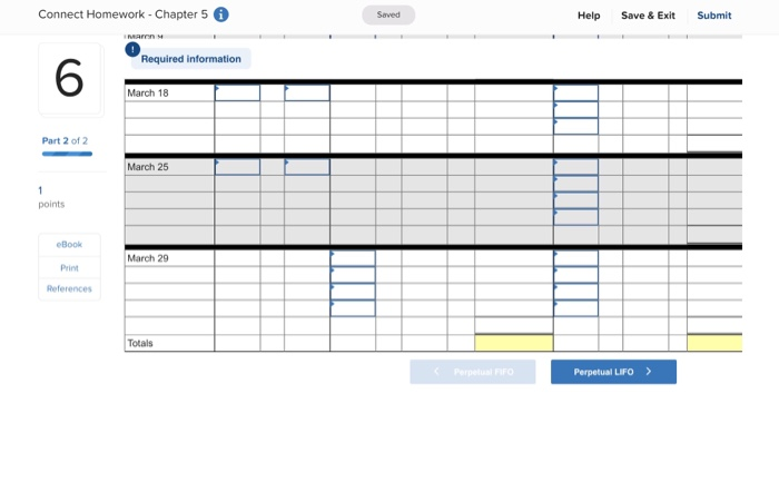 Solved Connect Homework - Chapter 5 0 Saved Help Save & Exit | Chegg.com Solved Connect Homework - Chapter 5 0 Saved Help Save & Exit | Chegg.com
