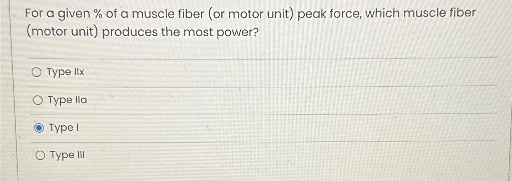 Solved For a given % ﻿of a muscle fiber (or motor unit) | Chegg.com