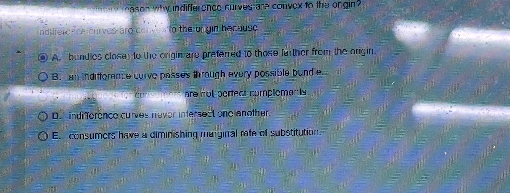 Solved reason why indifference curves are convex to the | Chegg.com