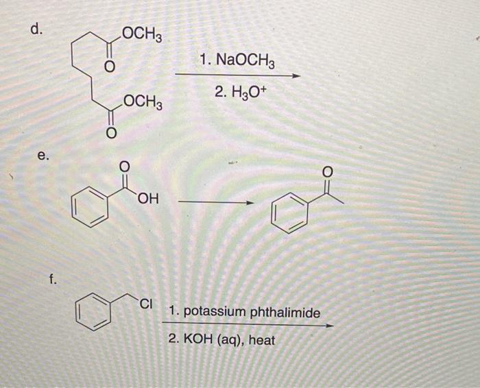 Solved 2. H3O+ 1. NaOCH3 1. potassium phthalimide 2. | Chegg.com
