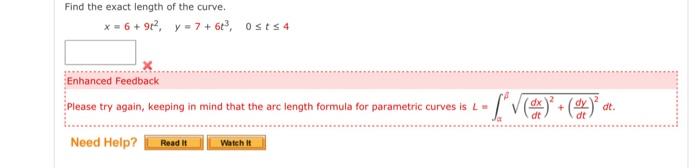 Solved Find the exact length of the curve. | Chegg.com