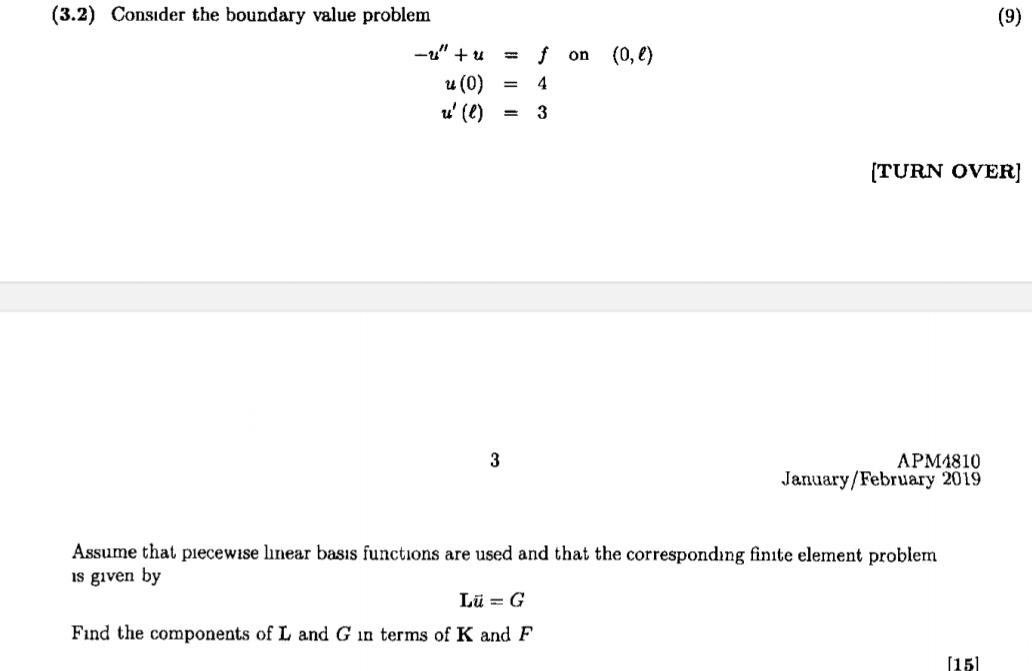 Solved (3.2) ﻿Consider the boundary value | Chegg.com