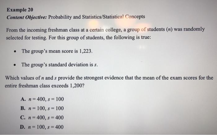 Solved Example 20 Content Objective: Probability and | Chegg.com