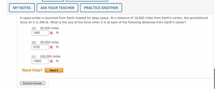 Solved A space probe is launched from Earth headed for deep | Chegg.com