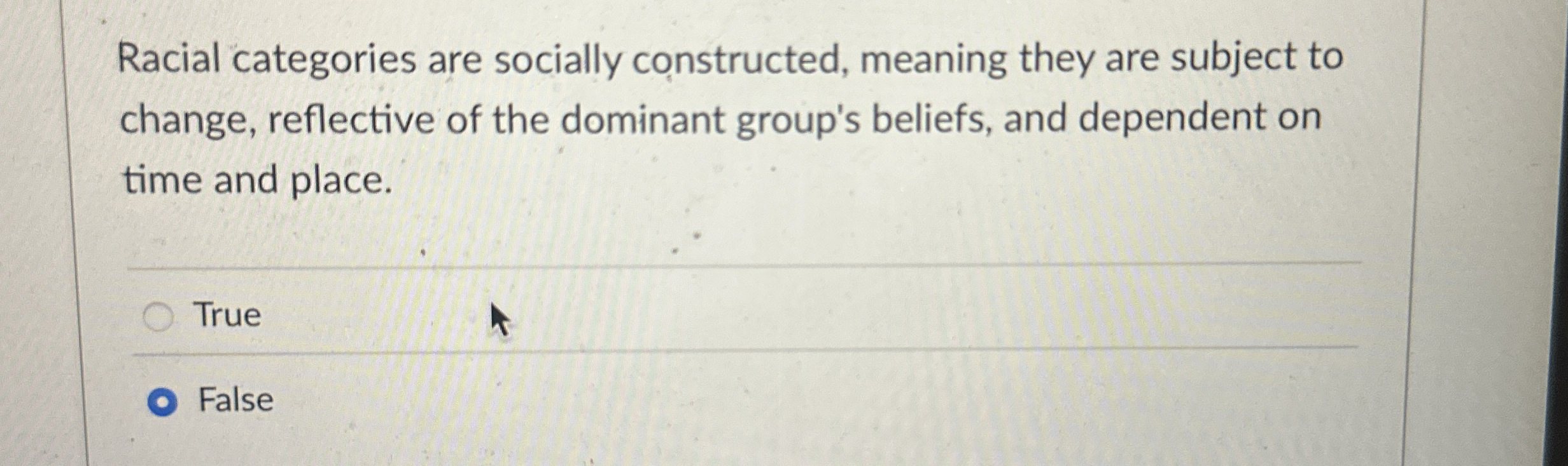Solved Racial categories are socially constructed, meaning | Chegg.com