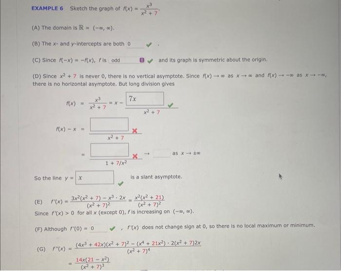 Solved EXAMPLE 6 Sketch the graph of f(x)=x2+7x3. (A) The | Chegg.com