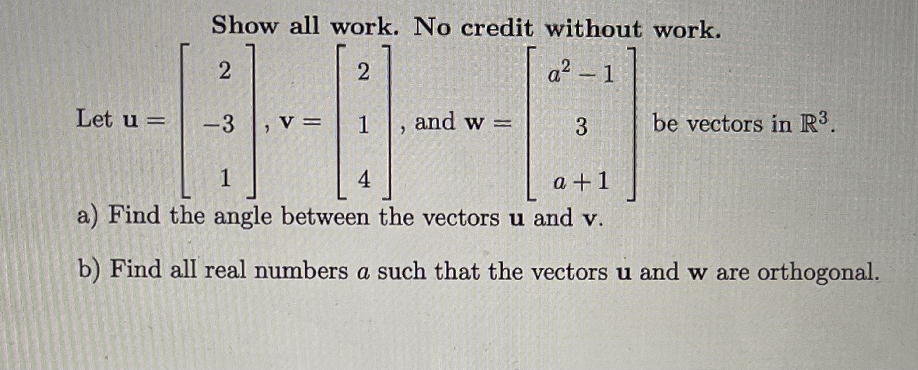 Solved Show all work. No credit without work.Let | Chegg.com