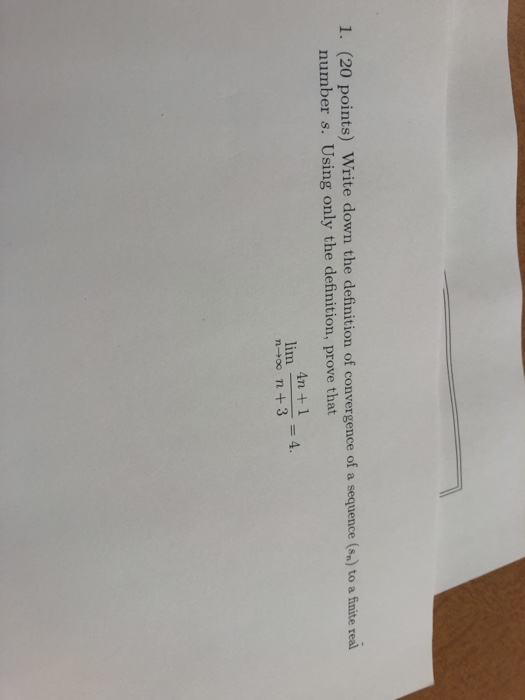 Solved 1. (20 points) Write down the definition of | Chegg.com