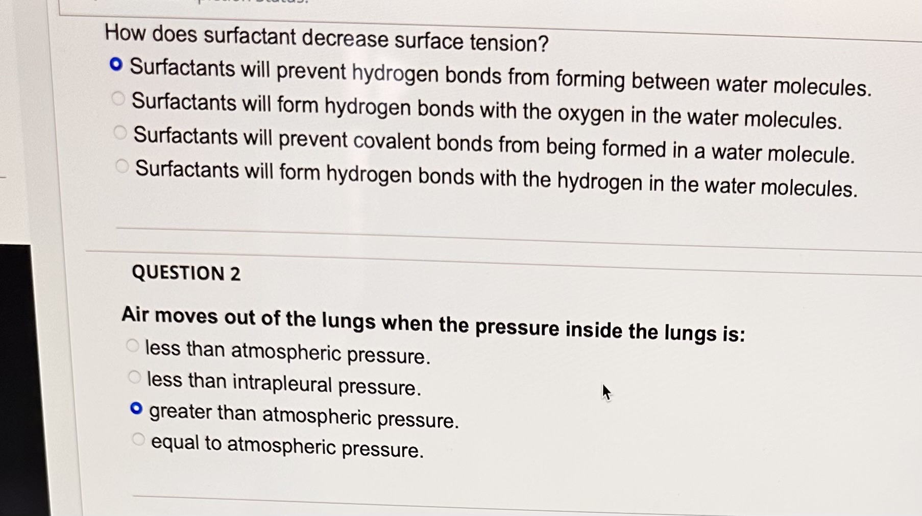 Solved How Does Surfactant Decrease Surface 2472