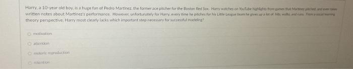 Solved theory perspective. Harry mast clearly lacks which | Chegg.com