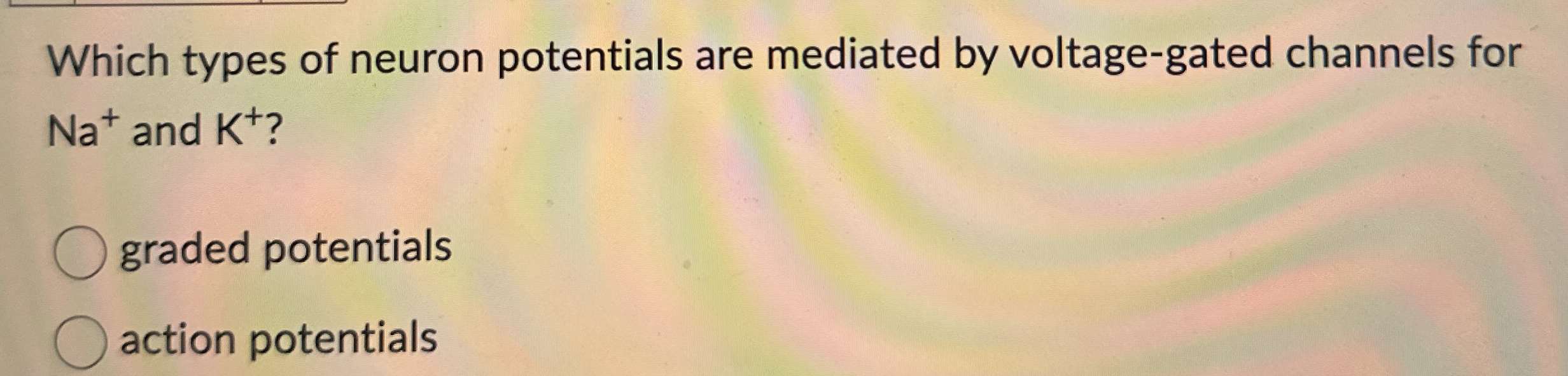 Solved Which types of neuron potentials are mediated by | Chegg.com