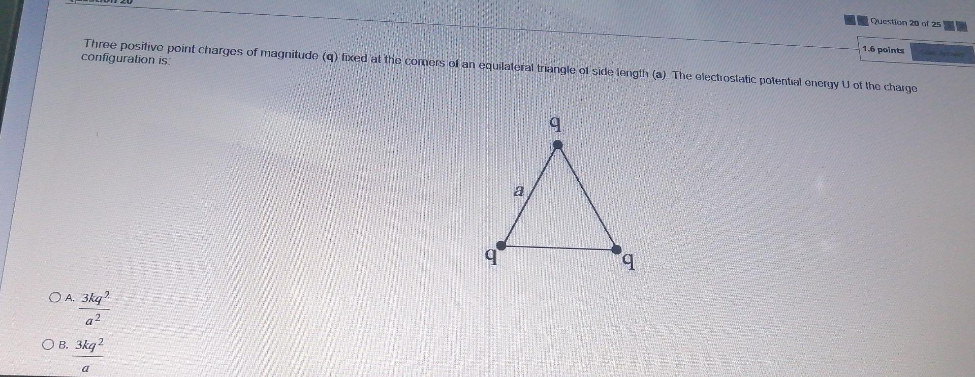 Solved Question 20 of 25 Three positive point charges of | Chegg.com