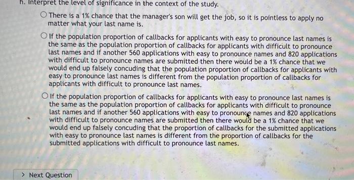 Solved Are job applicants with easy to pronounce last names | Chegg.com