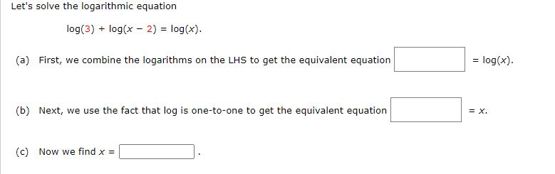 Solved Let's solve the logarithmic | Chegg.com