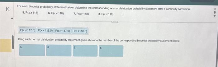 Solved For each binomial probability statement below, | Chegg.com