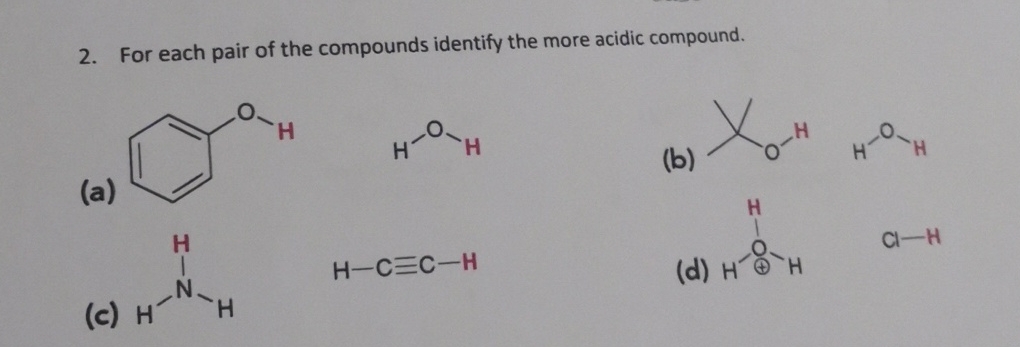 Solved For each pair of the compounds identify the more | Chegg.com