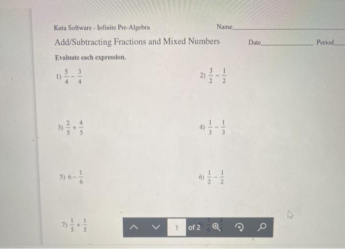 Solved Kuta Software - Infinite Pre-Algebra Name | Chegg.com