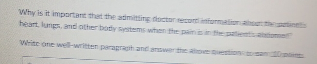 Solved Why is it important that the admitting doctor record | Chegg.com