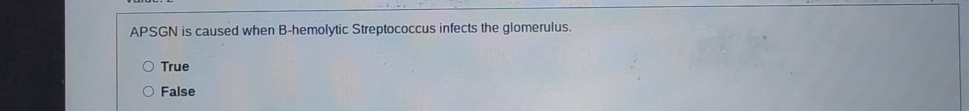 Solved APSGN is caused when B-hemolytic Streptococcus | Chegg.com