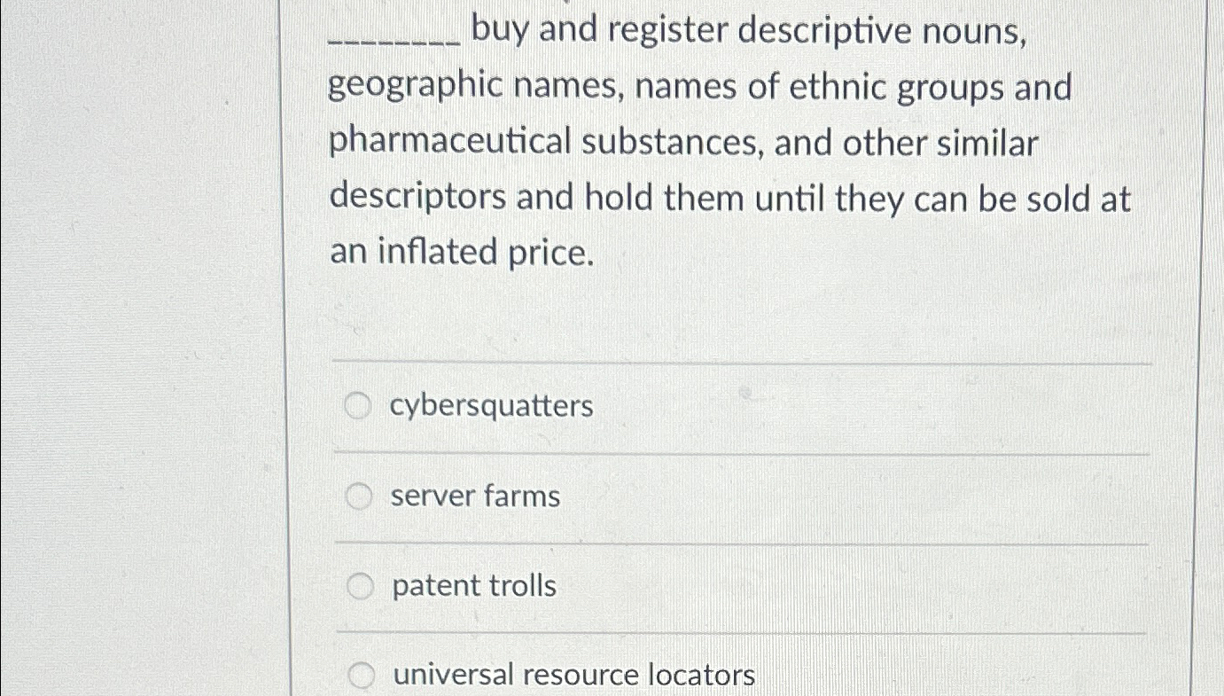 Solved buy and register descriptive nouns, geographic names, | Chegg.com