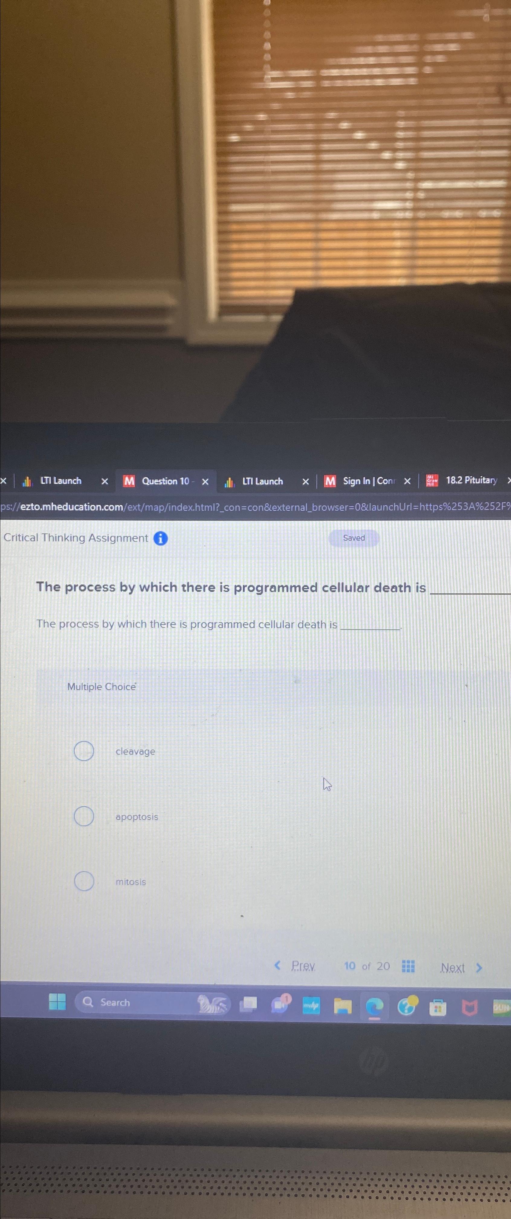 Solved Critical Thinking AssignmentThe process by which | Chegg.com