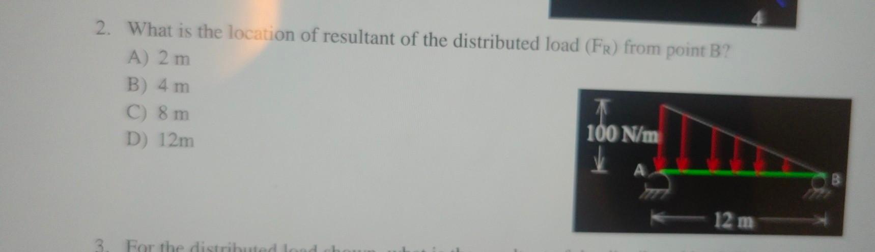Solved What is the location of resultant of the distributed | Chegg.com