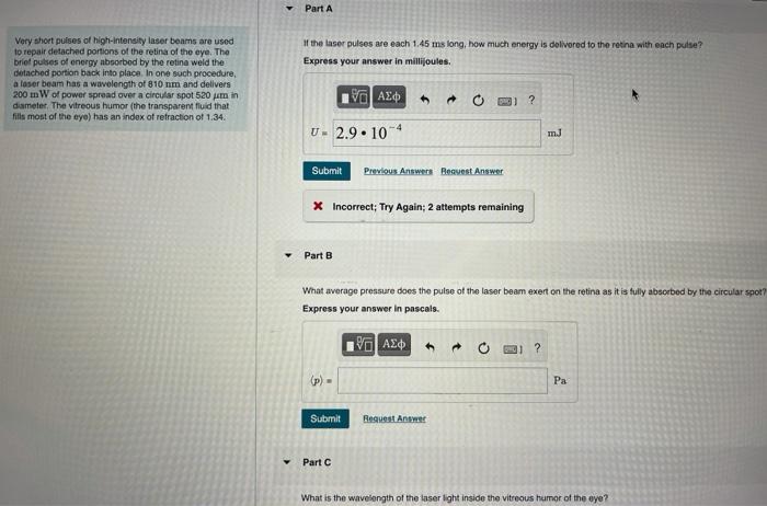 Solved x Incorrect; Try Again; 2 attempts remaining Part B | Chegg.com